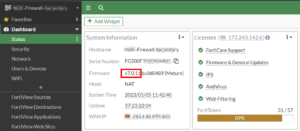 Firmware Update einer Fortigate Firewall – Troublenet